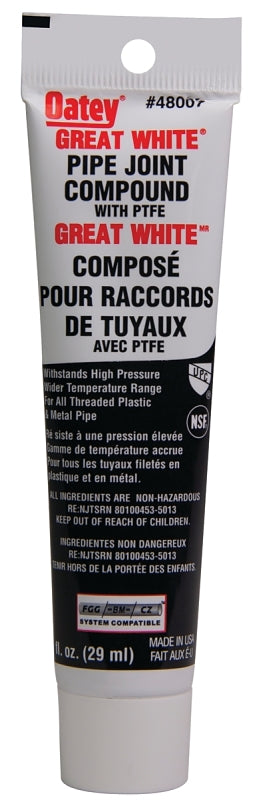Oatey Great White 48007 Pipe Joint Compound, 29 mL, Paste, White – big ...