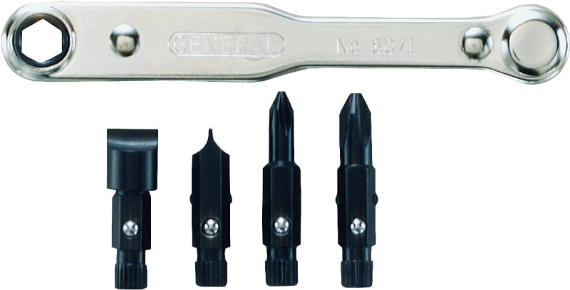 General 8071 Ratcheting Offset Screwdriver Set with Pass Through Handl ...