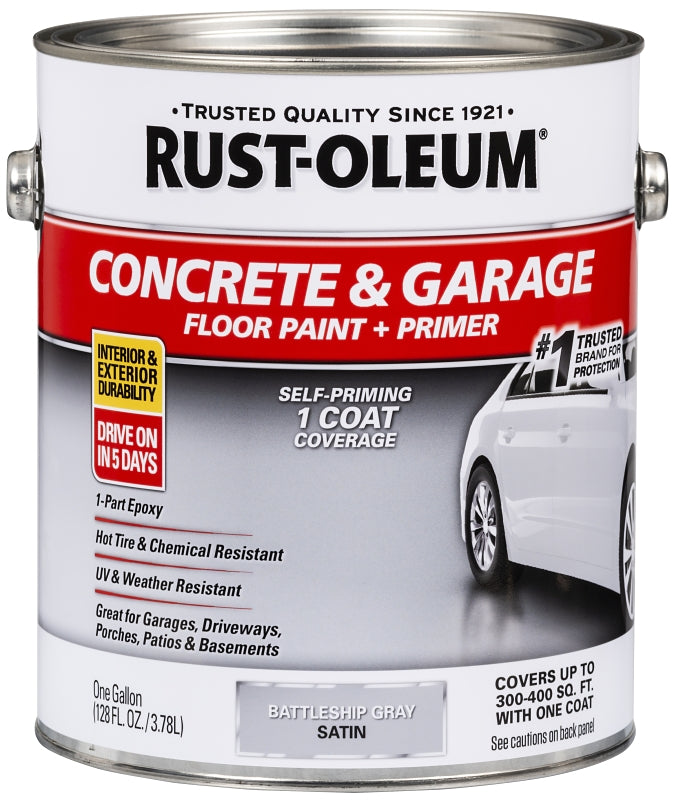 Rust-Oleum 225380 Porch and Floor Paint, Water, Satin, Battleship Gray ...