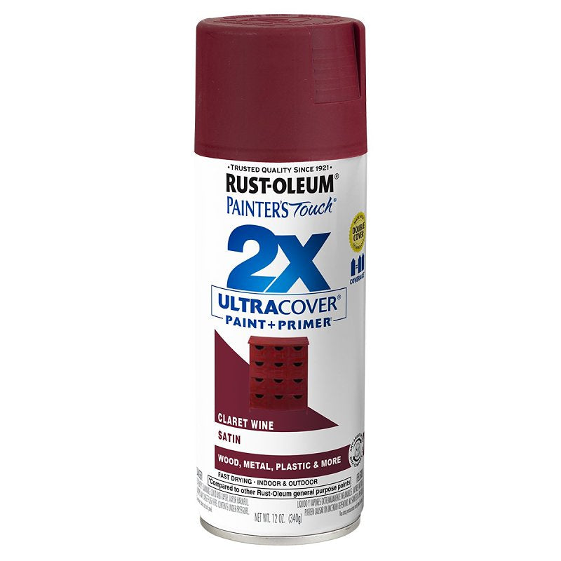Rust-Oleum Painter's Touch 2X Ultra Cover 334062 Spray Paint, Satin, C ...