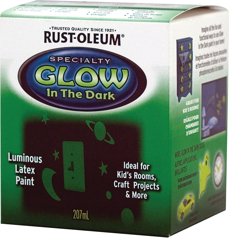 Rust-Oleum 223237 Glow in the Dark Paint, Flat, Clear, 207 mL, Box ...
