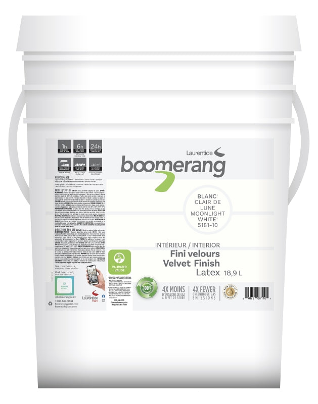 boomerang 5181 Series 5181-10L34 Interior Paint, Velvet Sheen, Moonlig ...