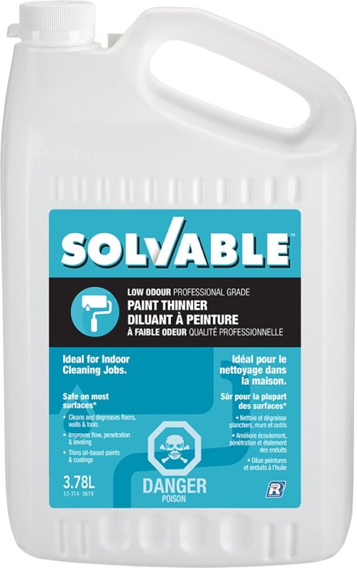 Recochem Solvable 53-314 Paint Thinner, Liquid, Hydrocarbon, Clear, 3 ...