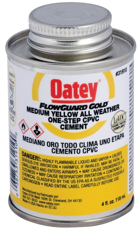 Oatey 31910 Solvent Cement, 4 oz Can, Liquid, Yellow – big-apple ...